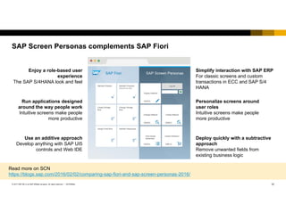 SAP TechEd 2017 Fiori and SAP Screen Personas NET 52541 | PDF