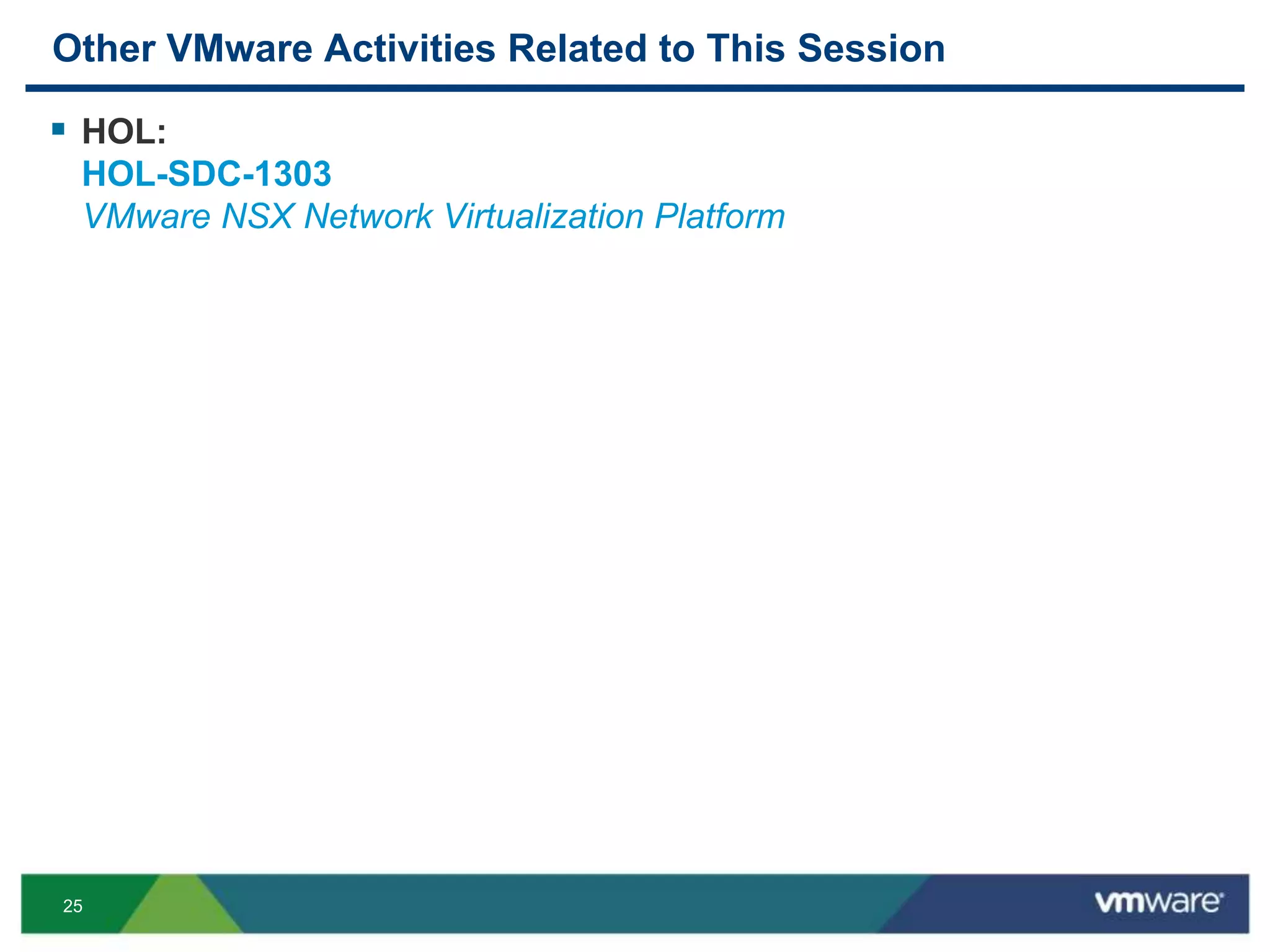 Vmworld 2013 Bringing Network Virtualization To Vmware Environments
