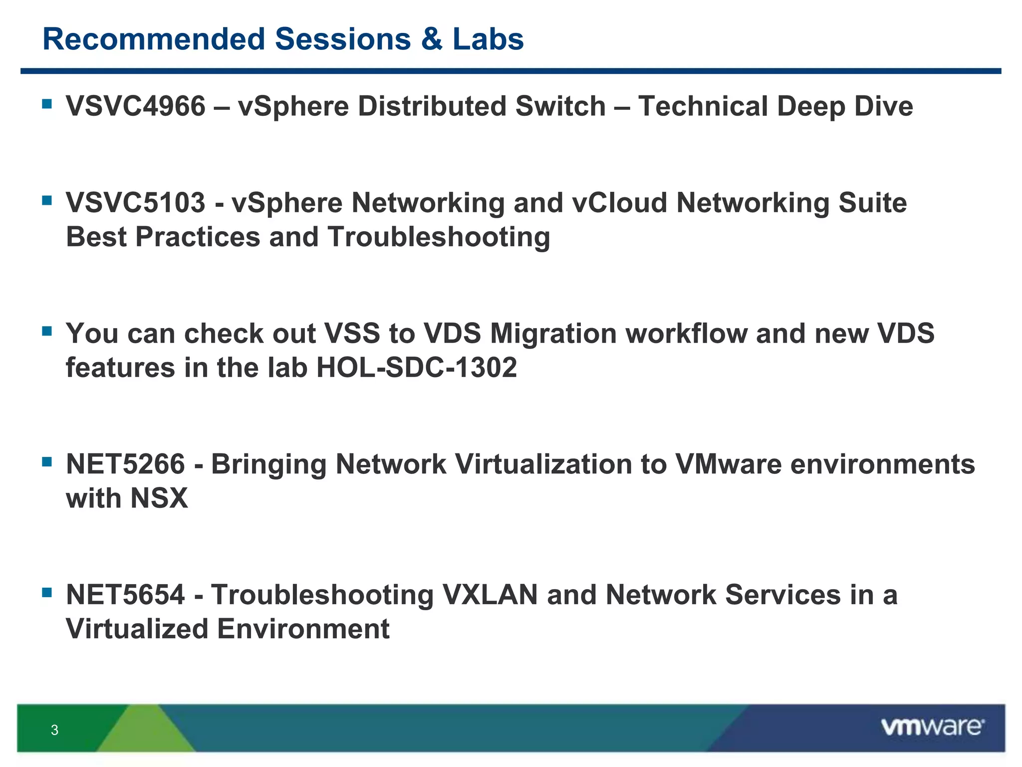 VMworld 2013: vSphere Distributed Switch – Design and Best Practices | PDF