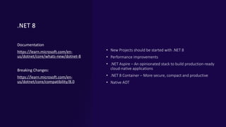 About .NET 8 and a first glimpse into .NET9