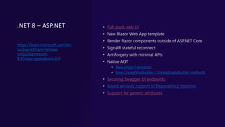 About .NET 8 and a first glimpse into .NET9