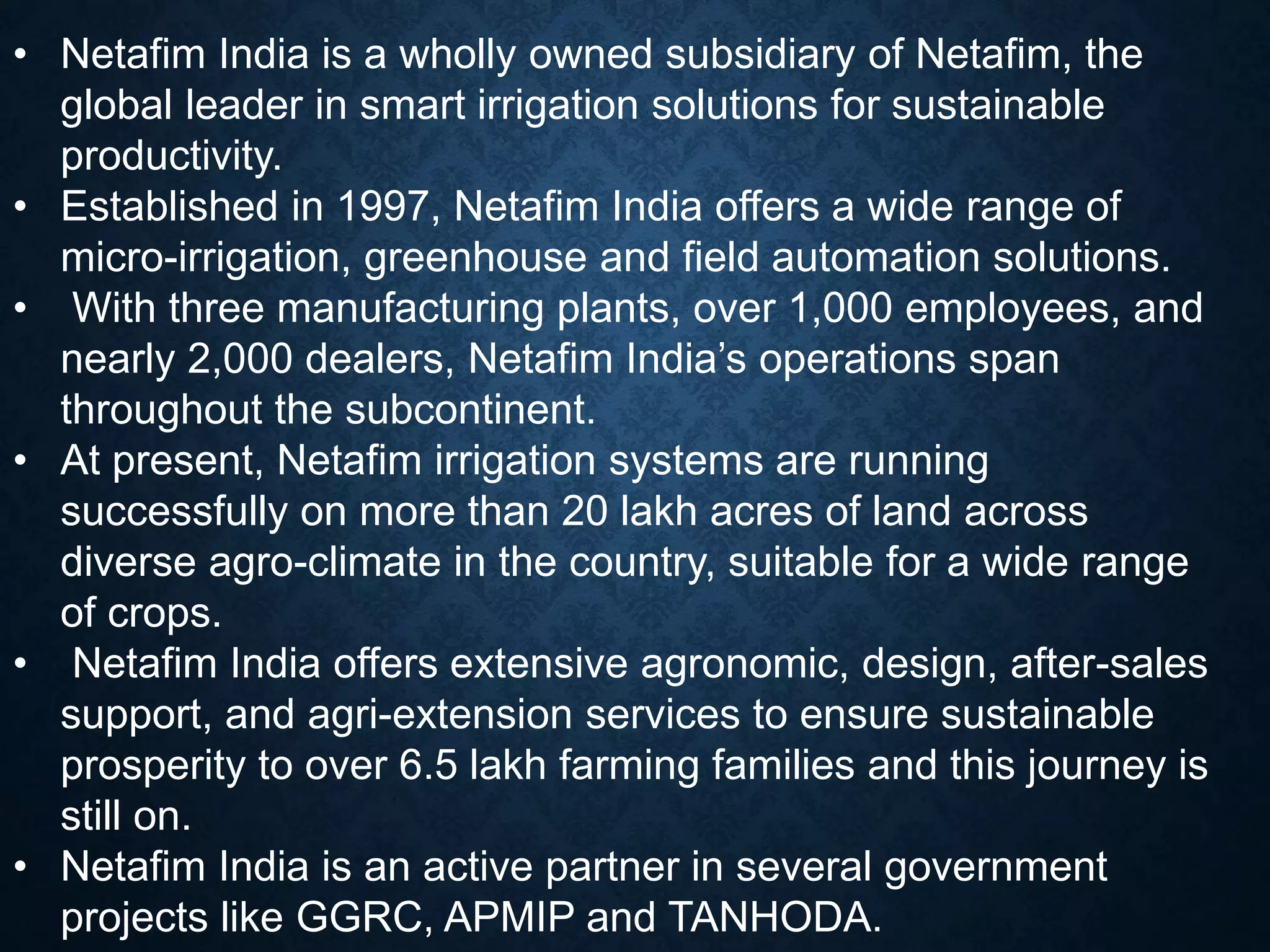Netafim irrigation india pvt ltd | PPTX