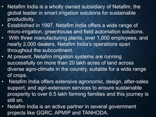 Netafim irrigation india pvt ltd | PPTX