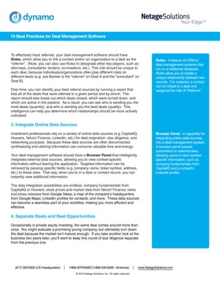 10 Best Practices For Deal Flow Mgt | PDF