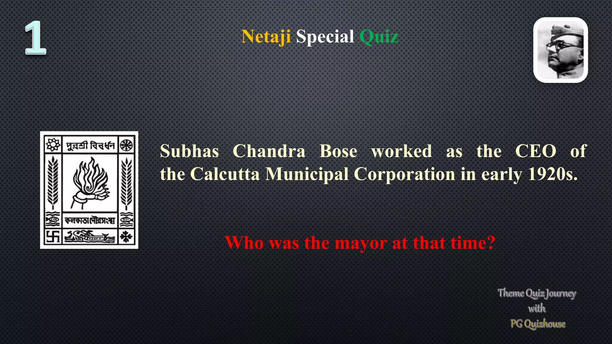 Netaji Special - Question Set: 24.1.2021