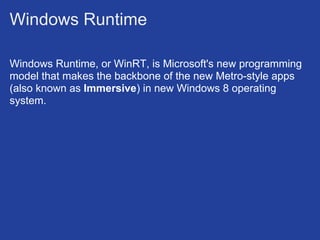 Ciklum .NET Saturday Relationship between .Net and WinRT | PPT