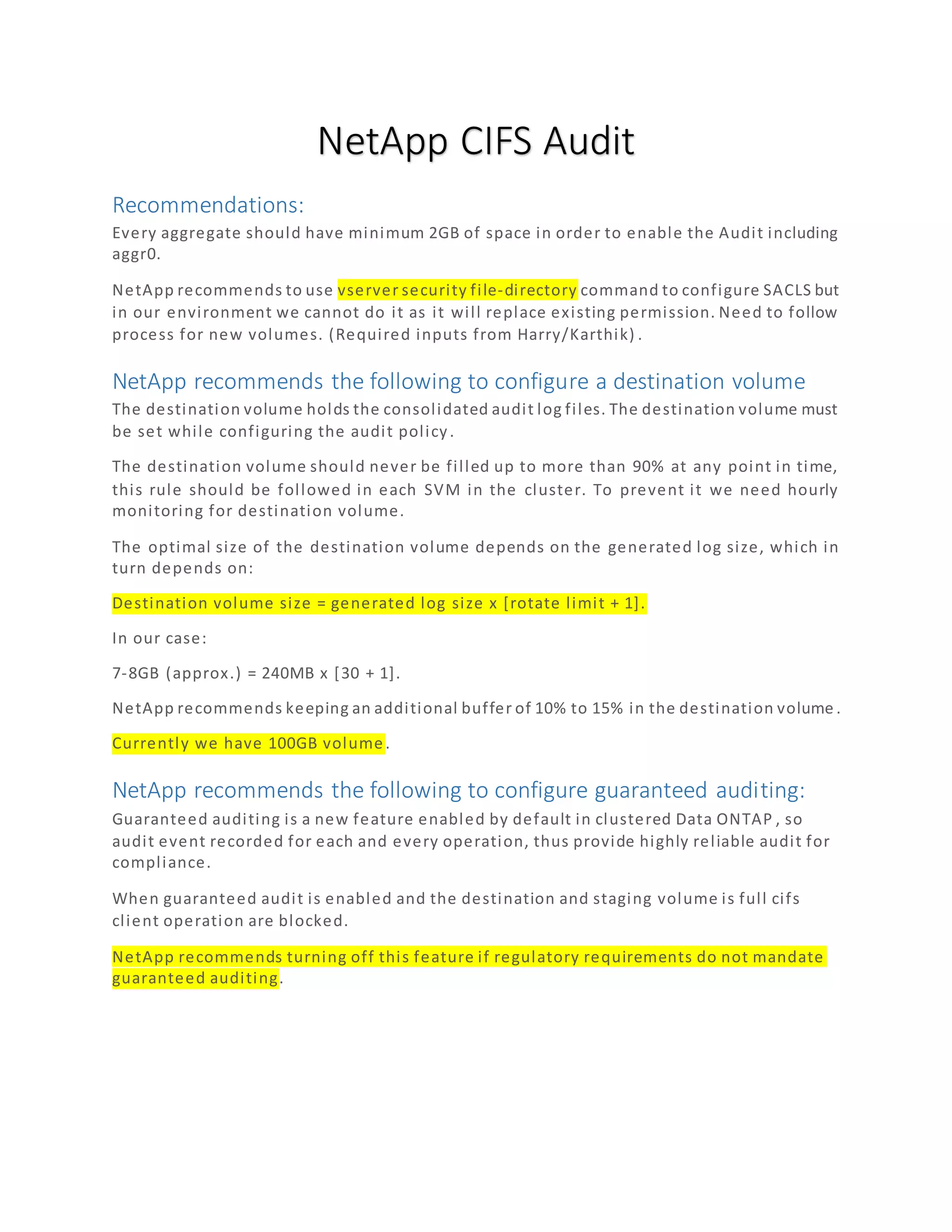 NetApp CIFS Audit.docx