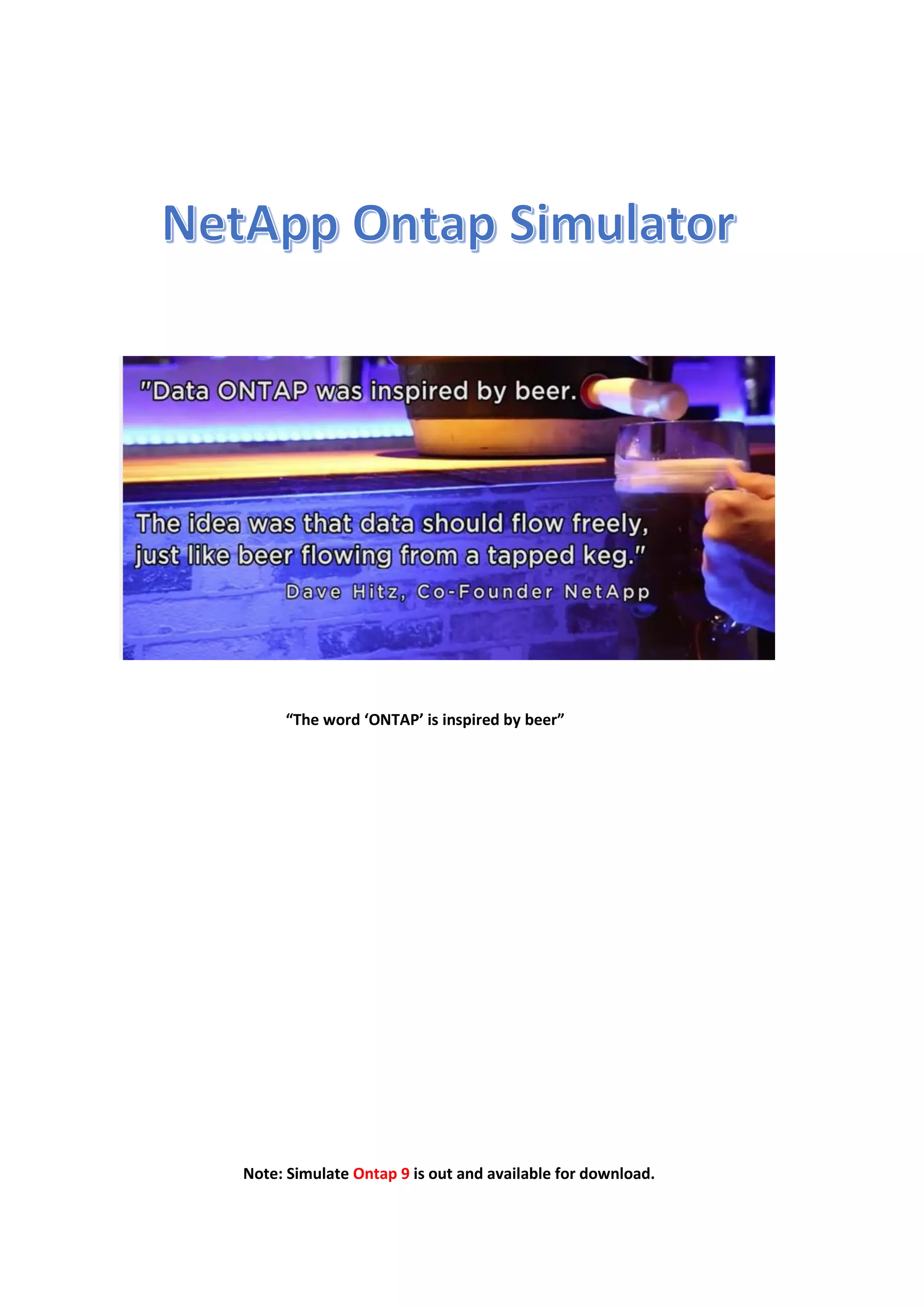 NetApp ontap simulator | PDF