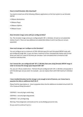 NetApp ontap simulator | PDF