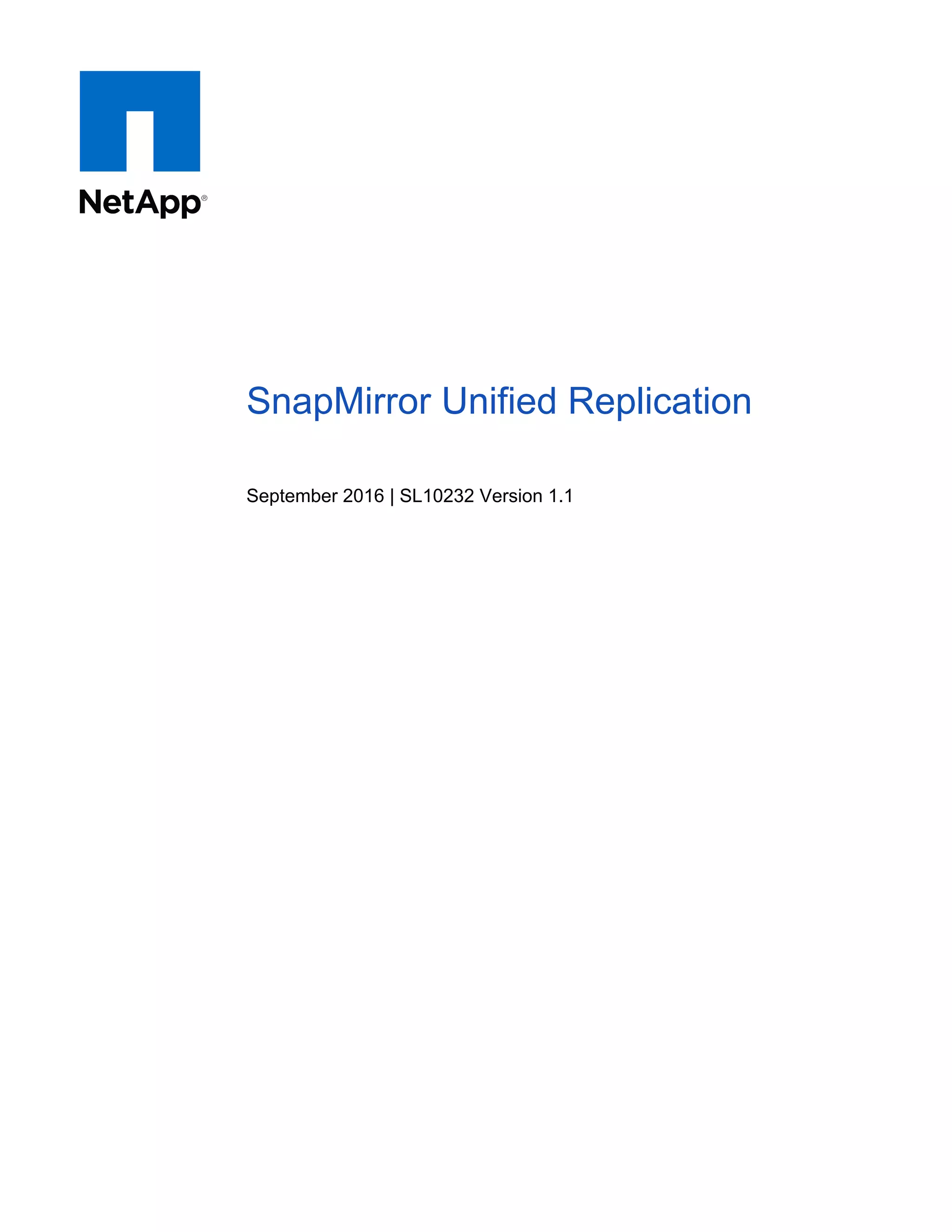 Netapp snapmirror unified_replication_v1.2-lab_guide | PDF