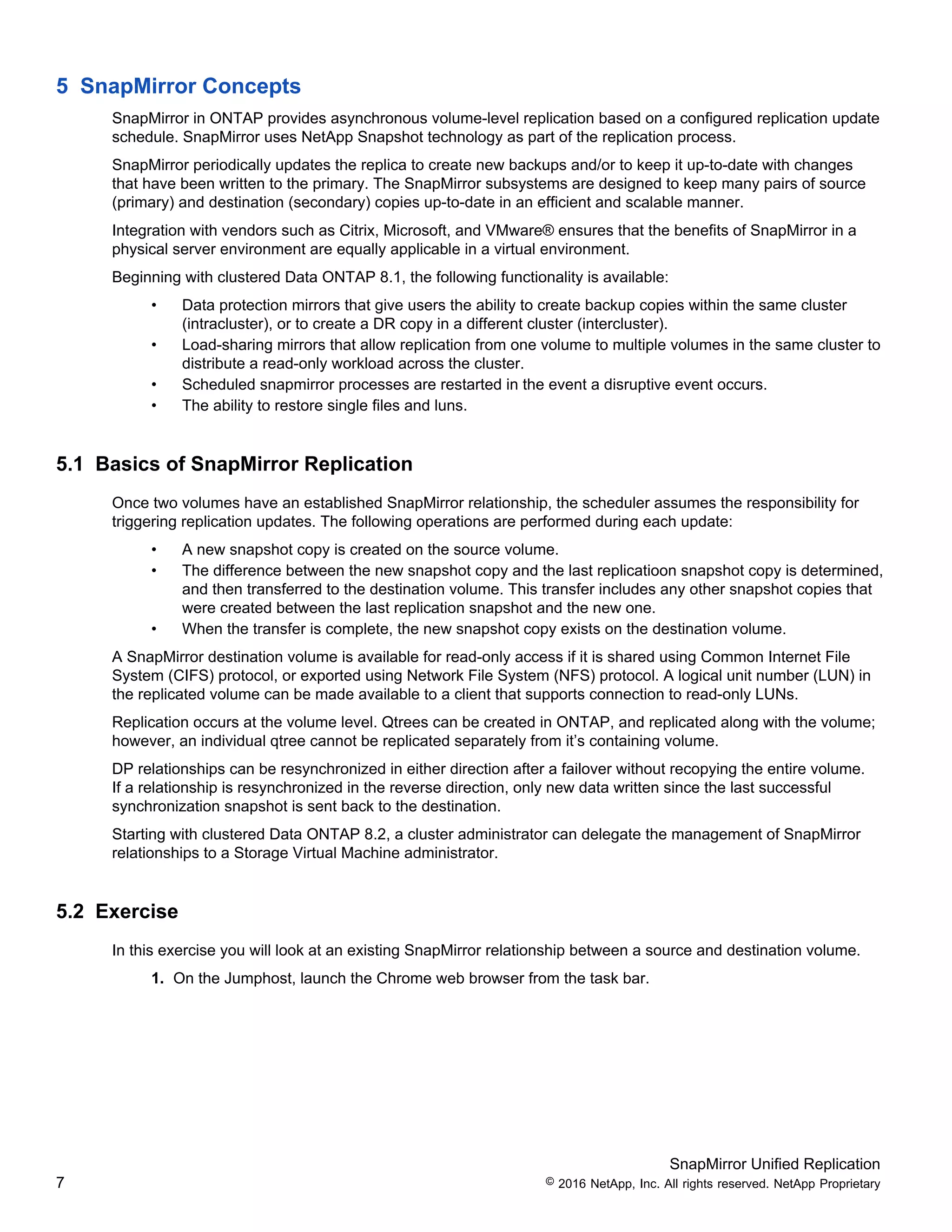 Netapp snapmirror unified_replication_v1.2-lab_guide | PDF