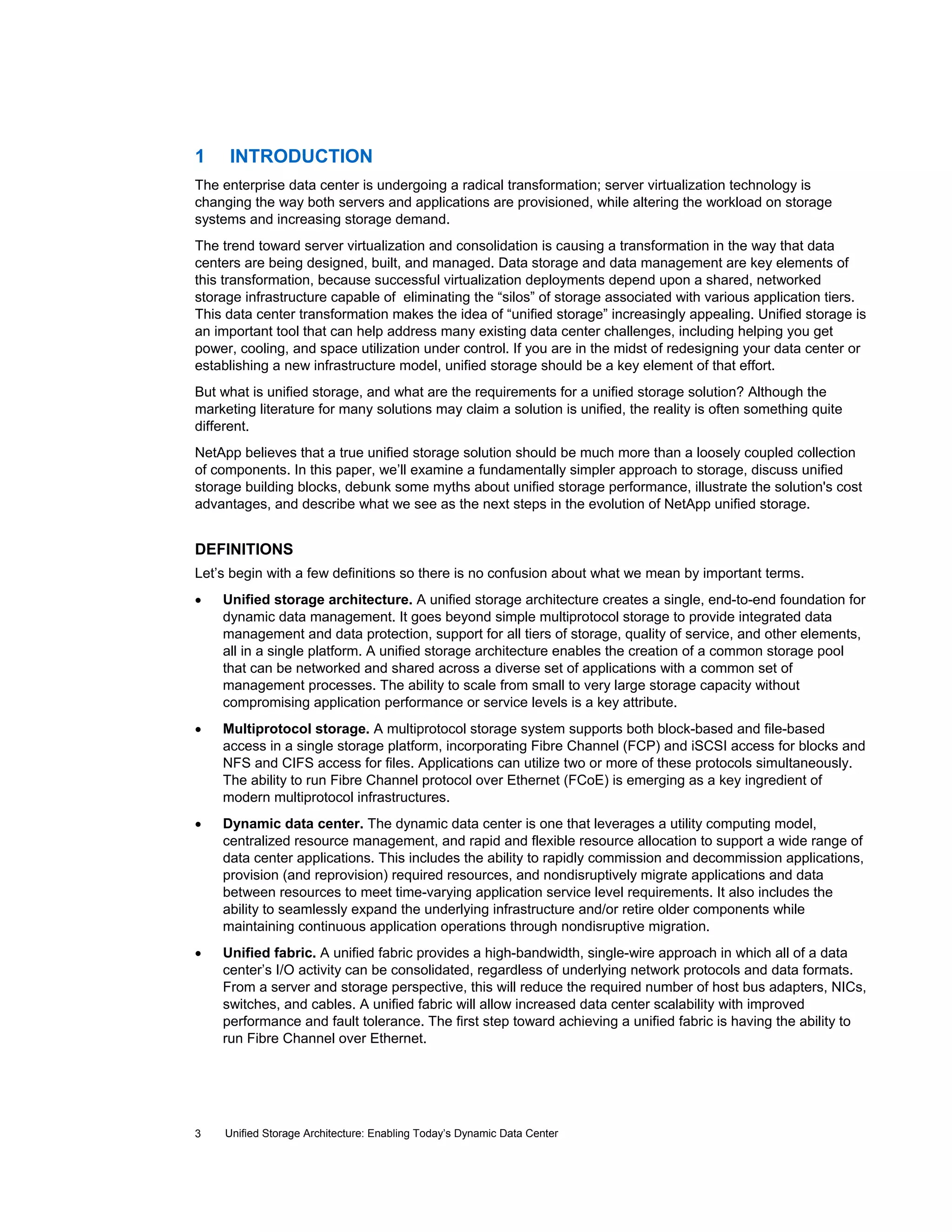 Net App Unified Storage Architecture | PDF