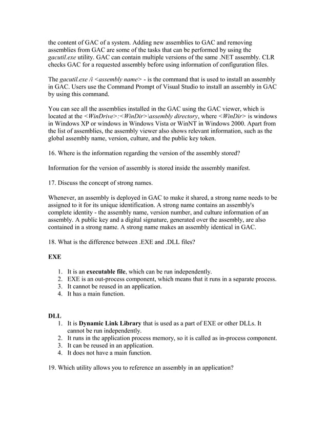 Net Assembly Pdf