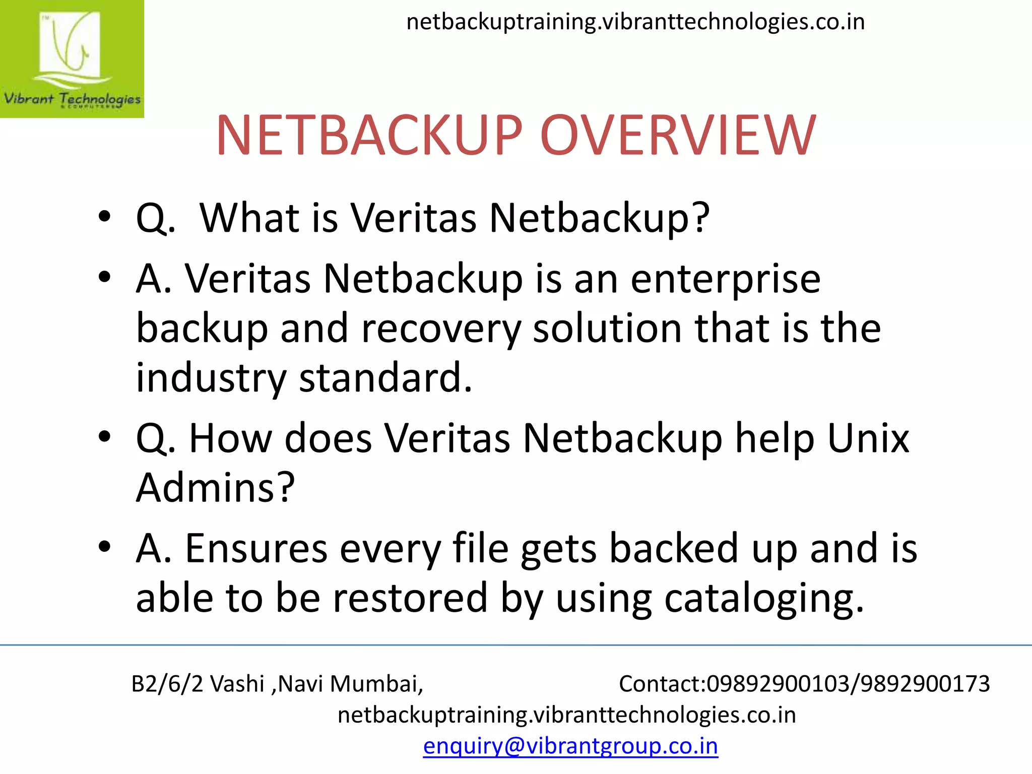 Netbackup training-course-navi-mumbai-netbackup-course-provider-navi ...