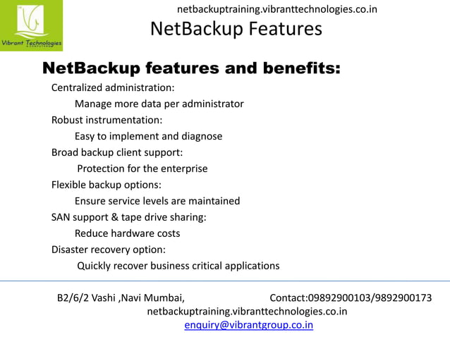 Netbackup training-course-navi-mumbai-netbackup-course-provider-navi-mumbai | PPT | Free Download