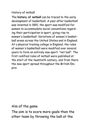 Netball | PDF