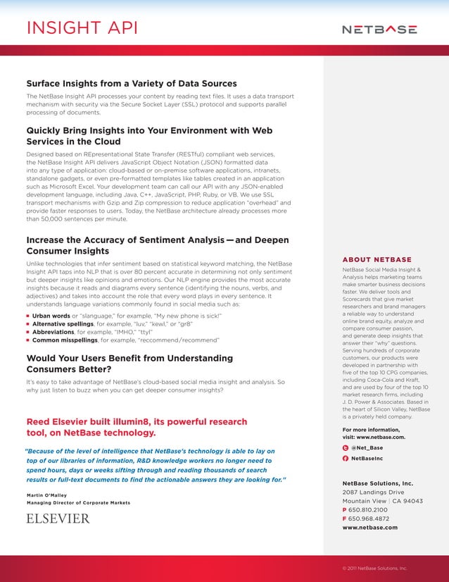 NetBase API Data Sheet | PDF