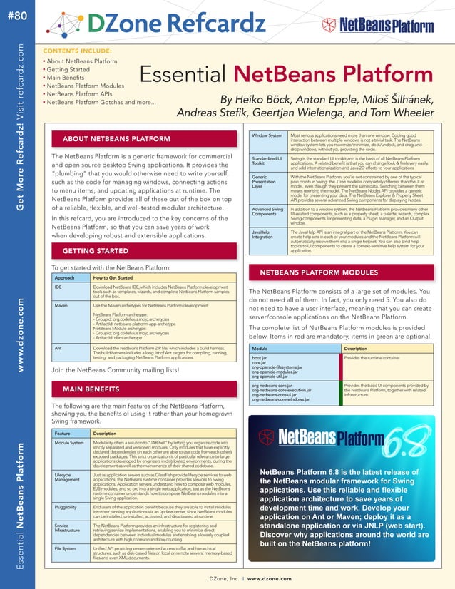 Netbeans-platform ref_card | PDF