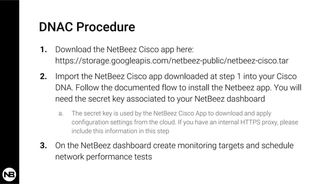 NetBeez - Integration with Cisco DNA Center | PPT | Free Download
