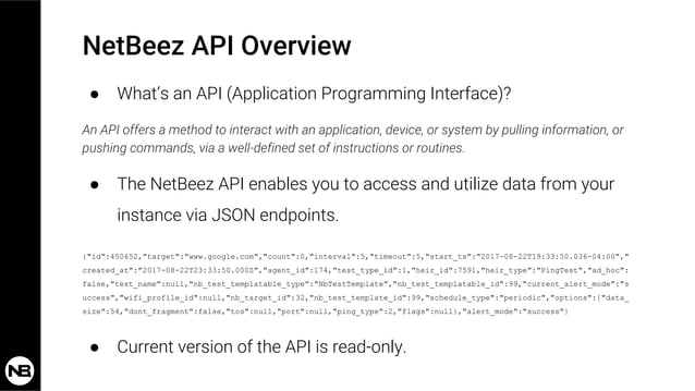 NetBeez - How to Use the NetBeez API | PDF