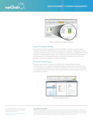 Change Management With NetBrain | PDF
