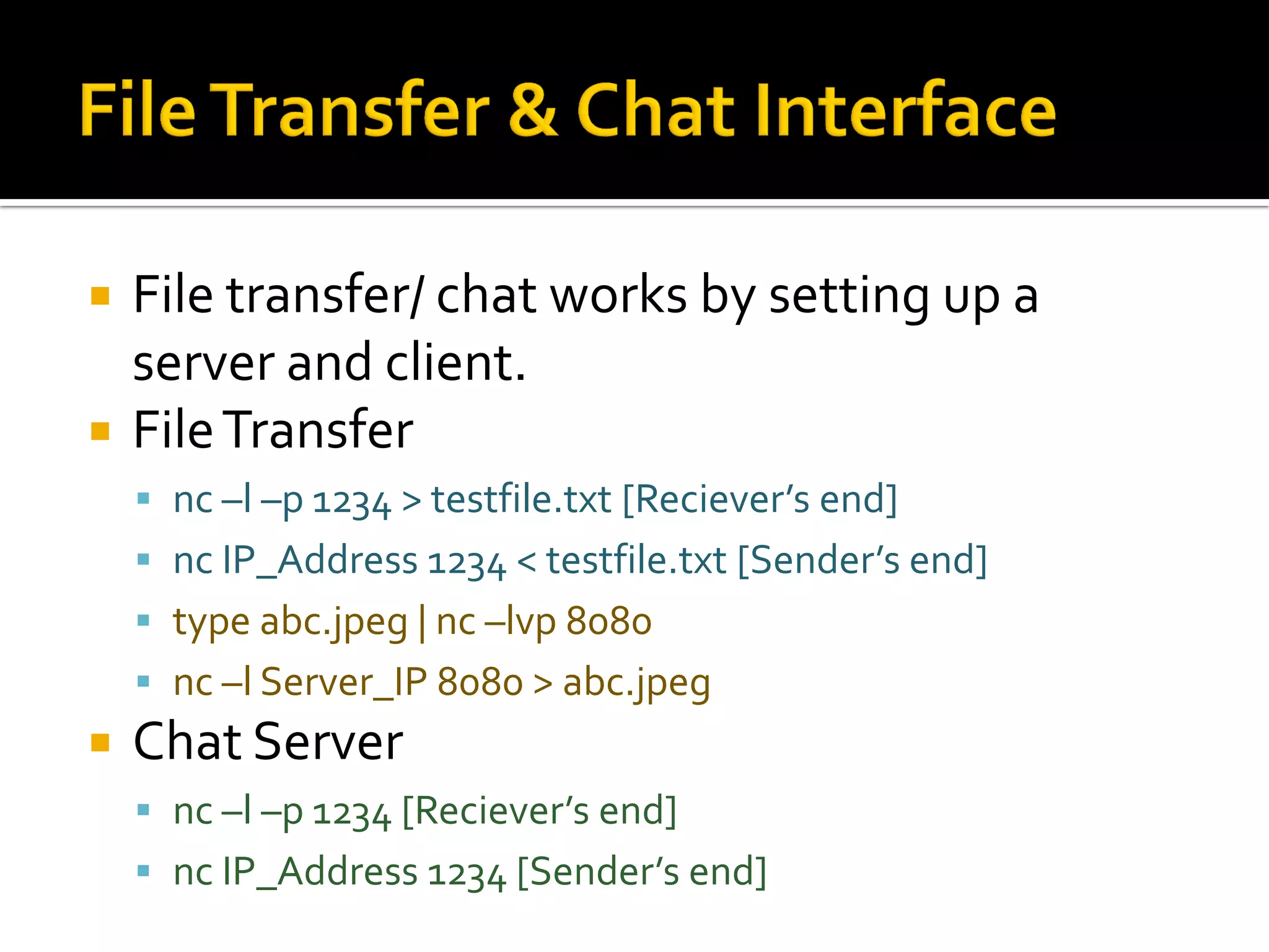 Netcat - 101 Swiss Army Knife | PPT