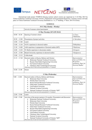 Netceng schedule eng | PDF