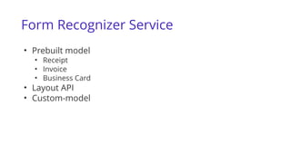 .NET Conference 2020 - Introduction to Azure Form Recognizer | PPT