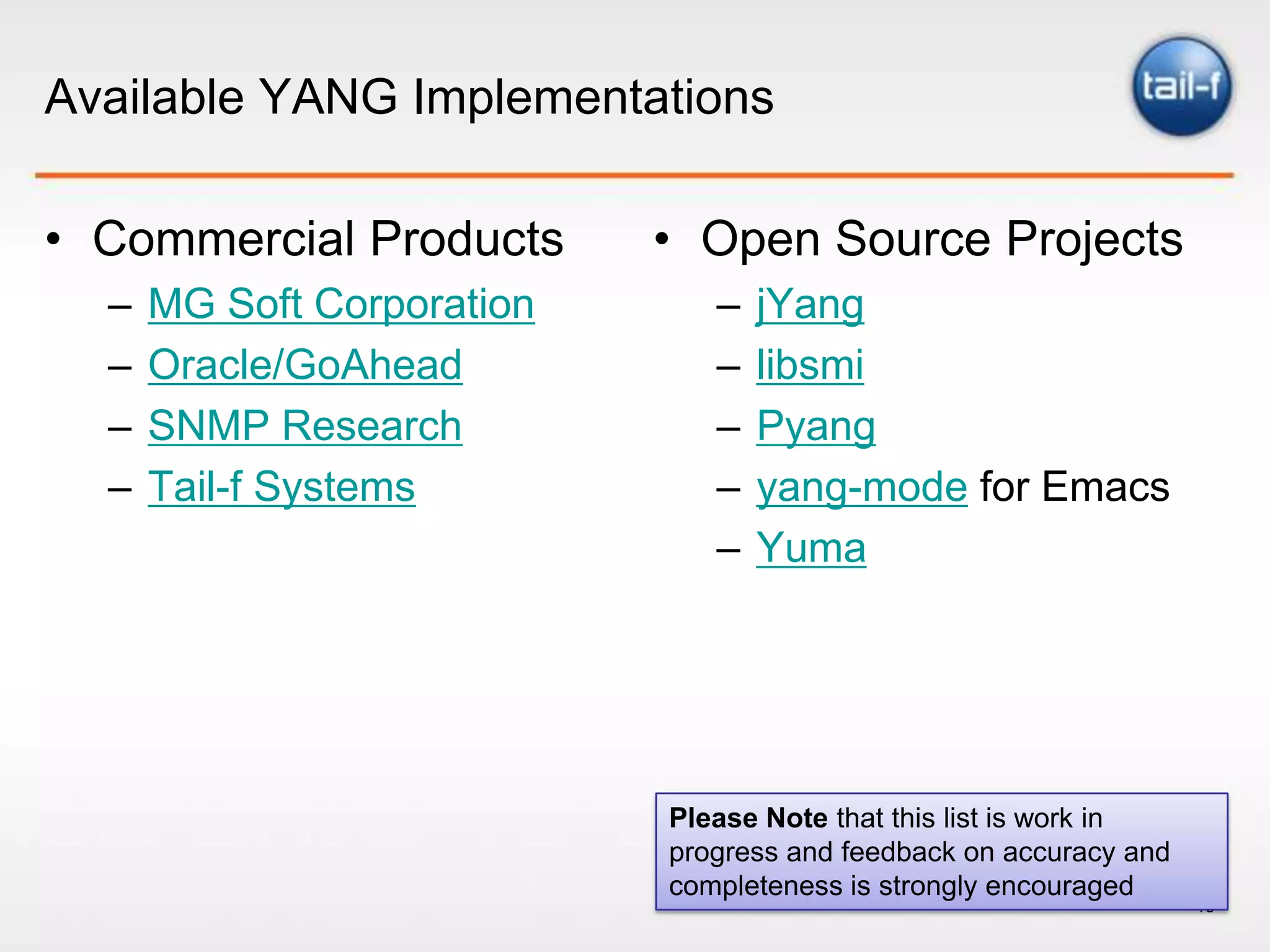 A 30-minute Introduction to NETCONF and YANG | PPTX