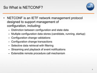 A 30-minute Introduction to NETCONF and YANG | PPTX