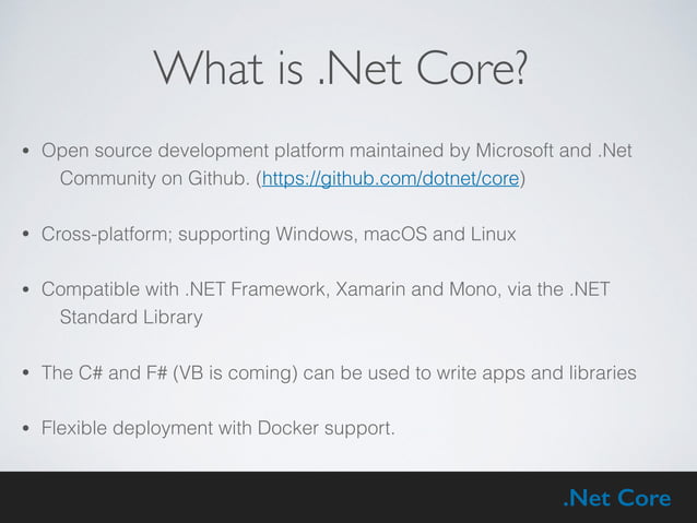 .Net Core | PPT