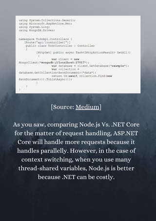 Net core vs. node.js what to choose when | PDF