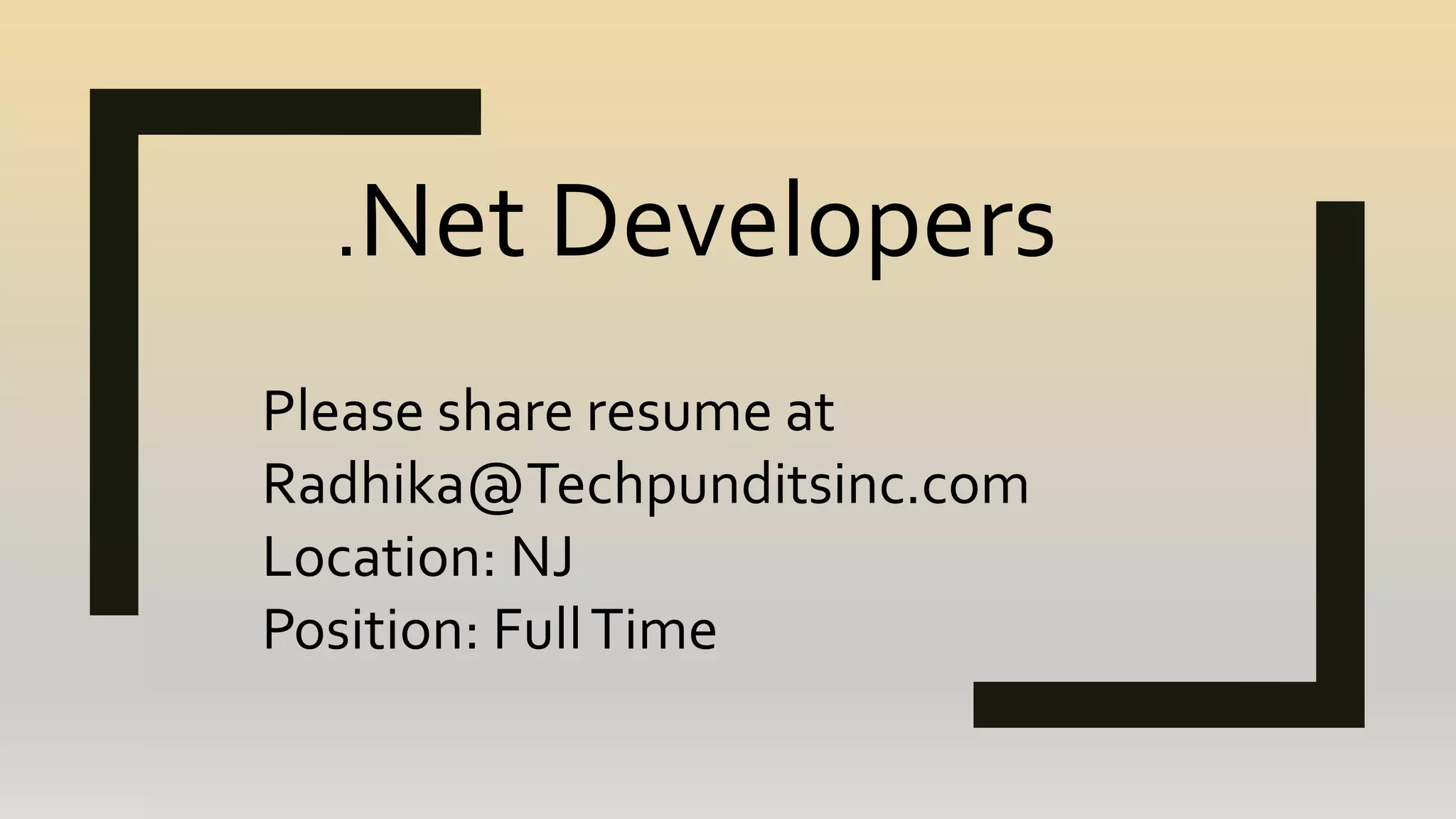 .Net developer | PPT