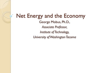 Net Energy And The Economy | PDF