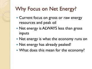 Net Energy And The Economy | PDF