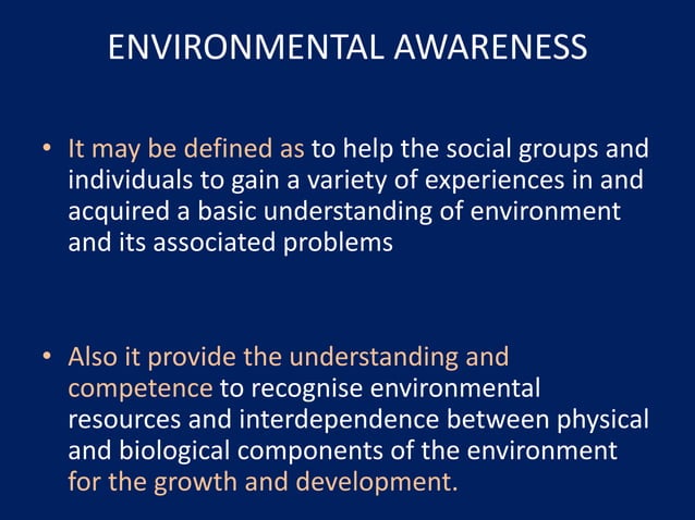 Environmental education and awareness | PPTX | Environment | Science