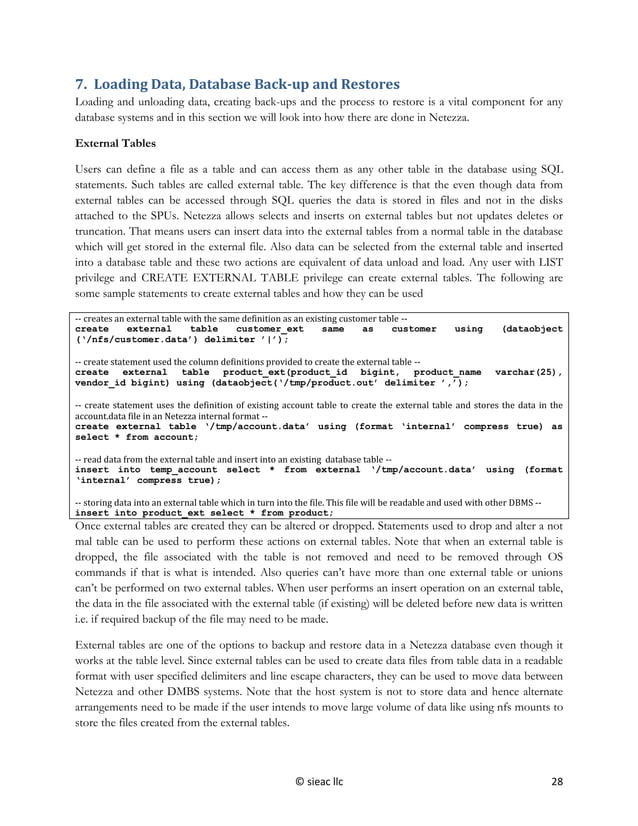 Netezza fundamentals for developers | PDF