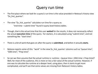 Netezza query runtime using plans | PPTX | Technology & Computing