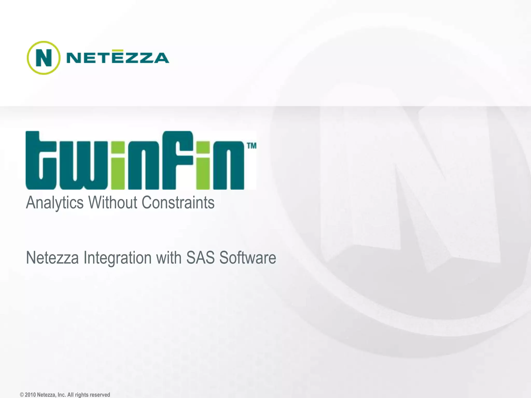 Netezza integration with SAS software | PPTX