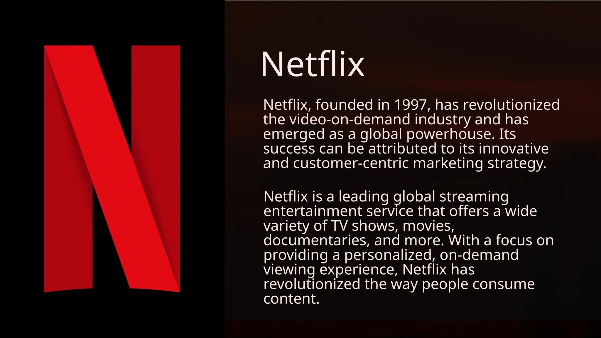 Netflix Business Strategy Presentation for Marketing Specialization | PPTX