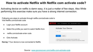 How to do Netflix com activate | netflix com/activate code | Netflix ...