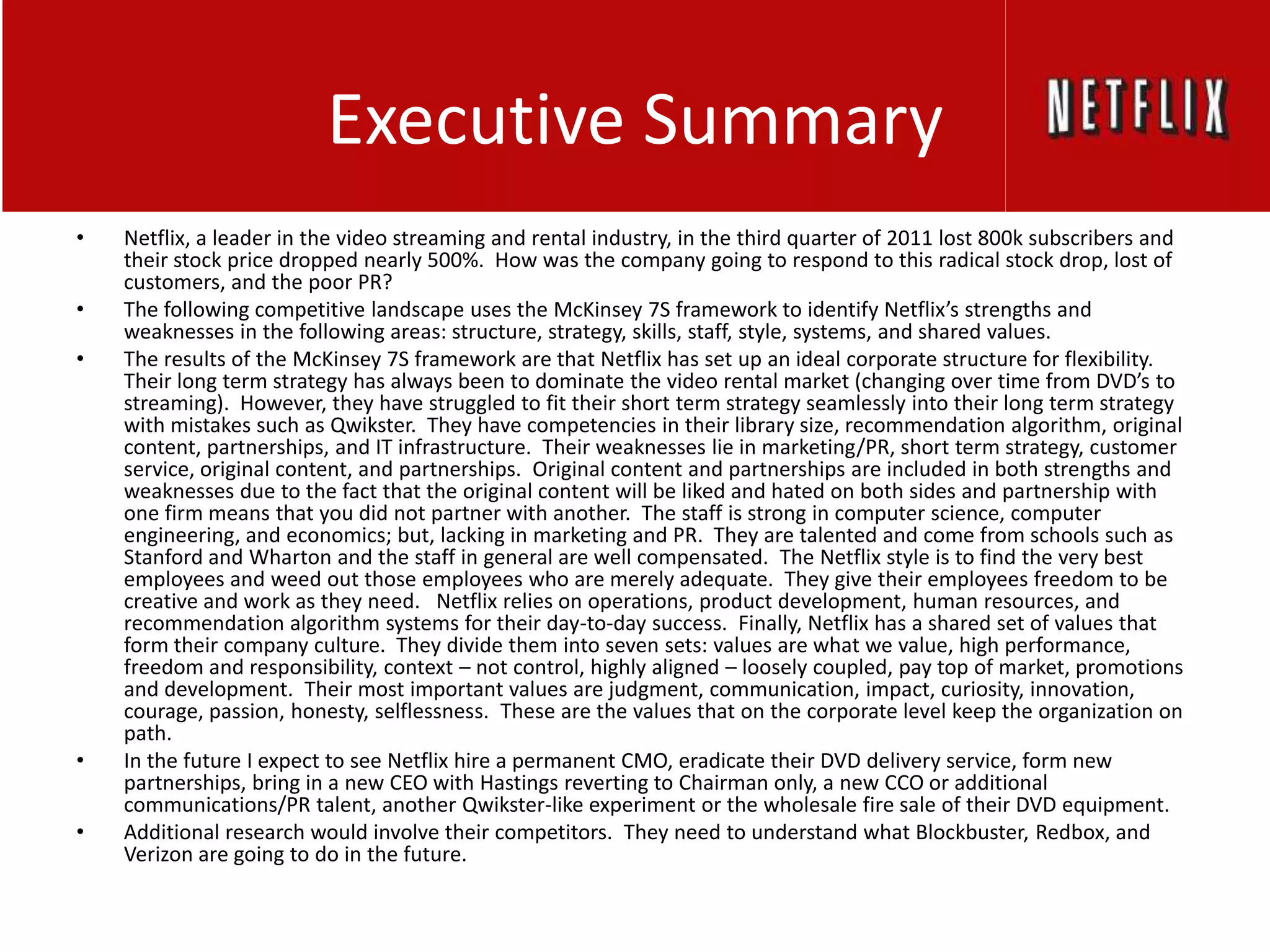 Netflix competitive landscape | PPTX