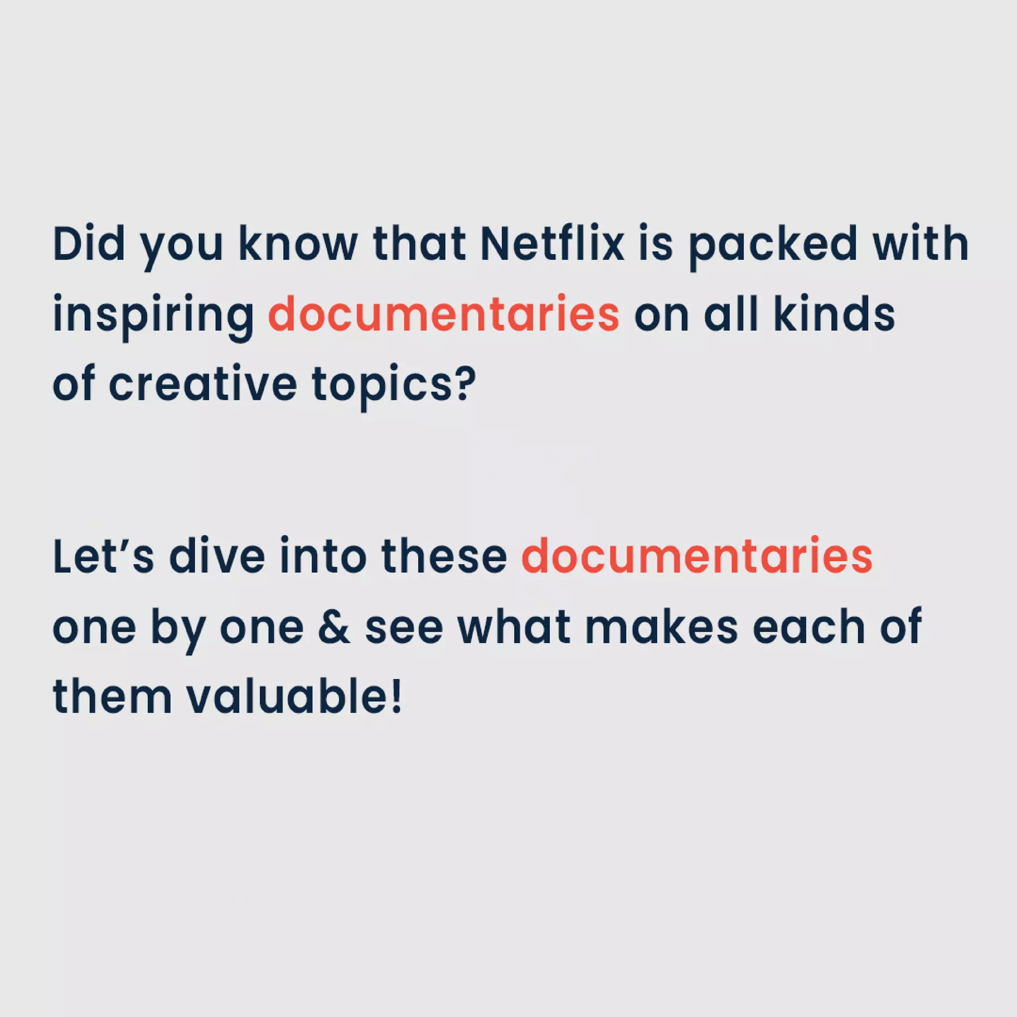 Must Watch Netflix Documentaries for Graphic Designer | PDF