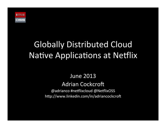 Netflix Global Applications - NoSQL Search Roadshow | PPT