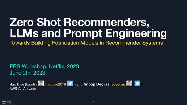 Foundation Models in Recommender Systems | PPT
