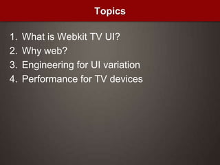 Netflix Webkit-Based UI for TV Devices | PPT