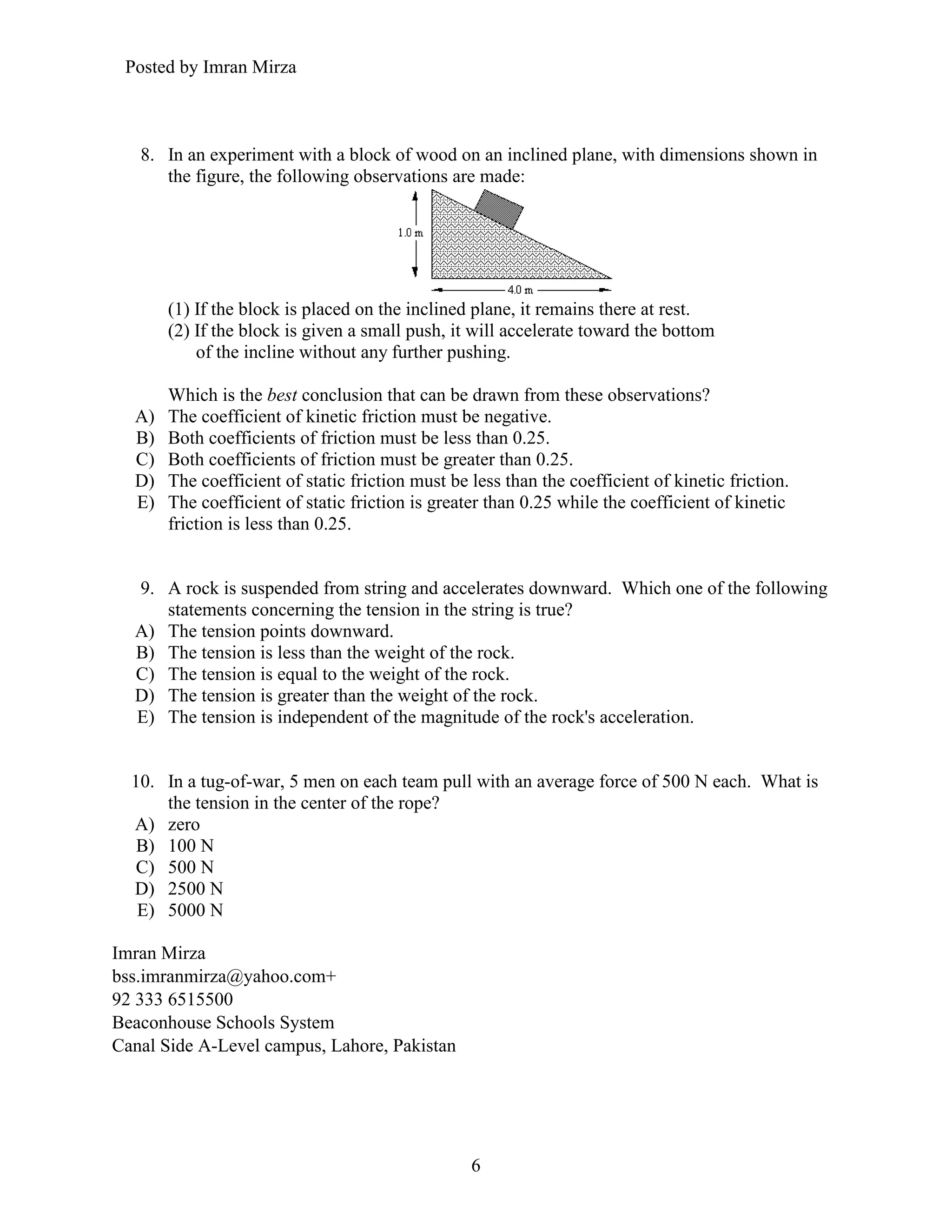 Net force practice quiz 2[1] | PDF