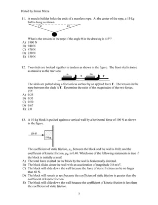 Net force practice quiz 2[1] | PDF
