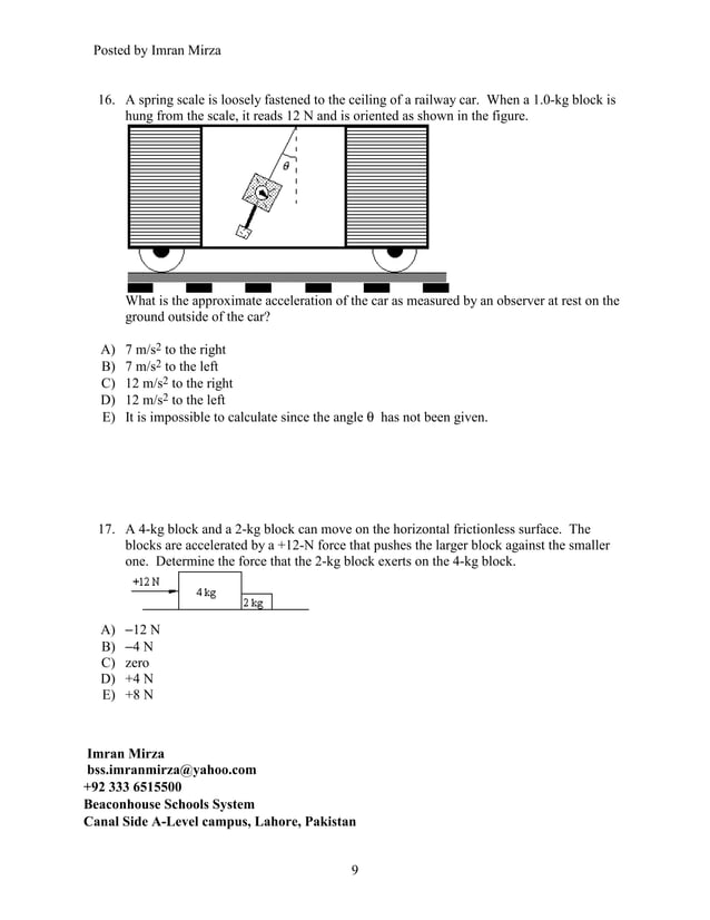 Net force practice quiz 2[1] | PDF