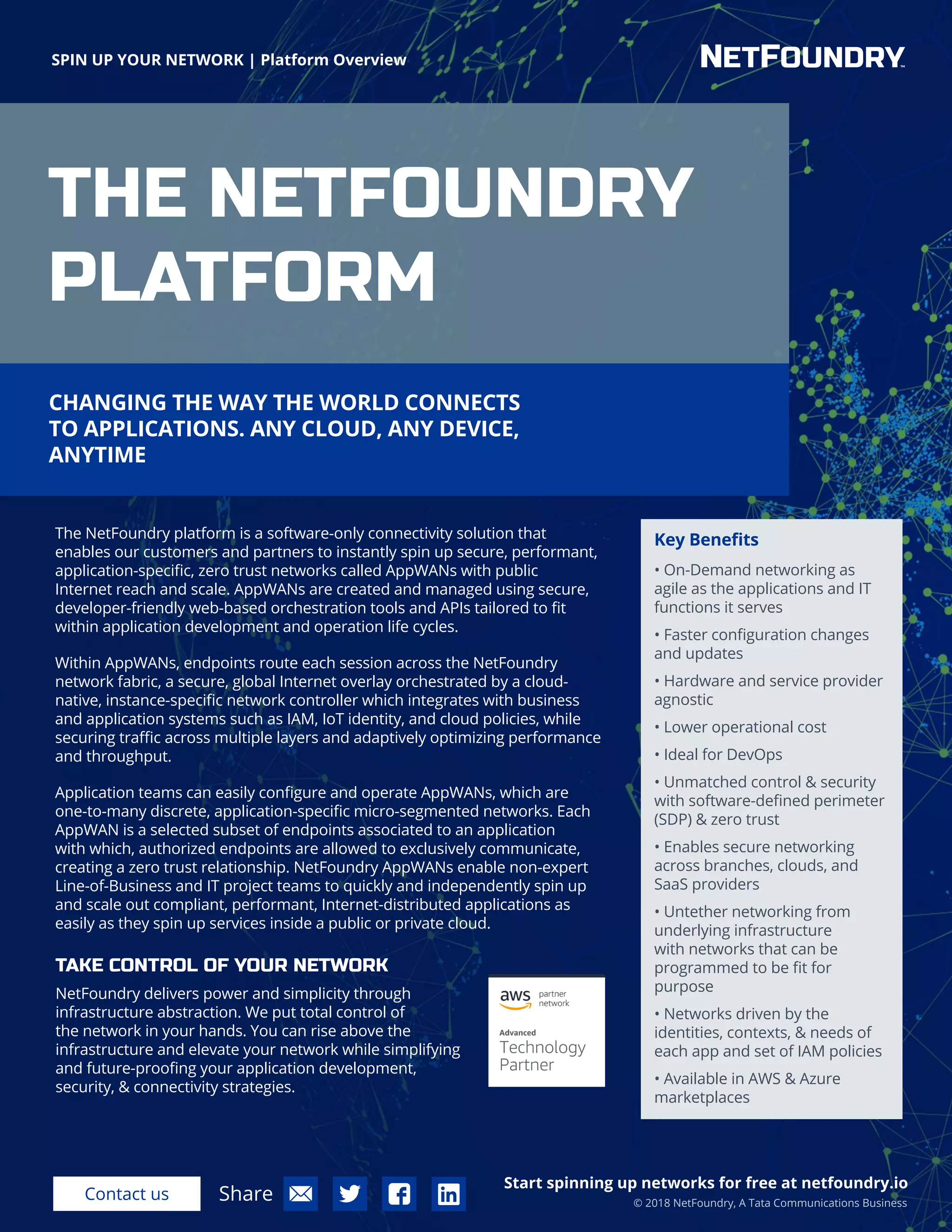 Net foundry two page platform overview+use cases | PDF